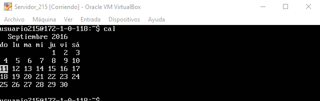 Comando (cal) · Comandos linux "Ubuntu server"